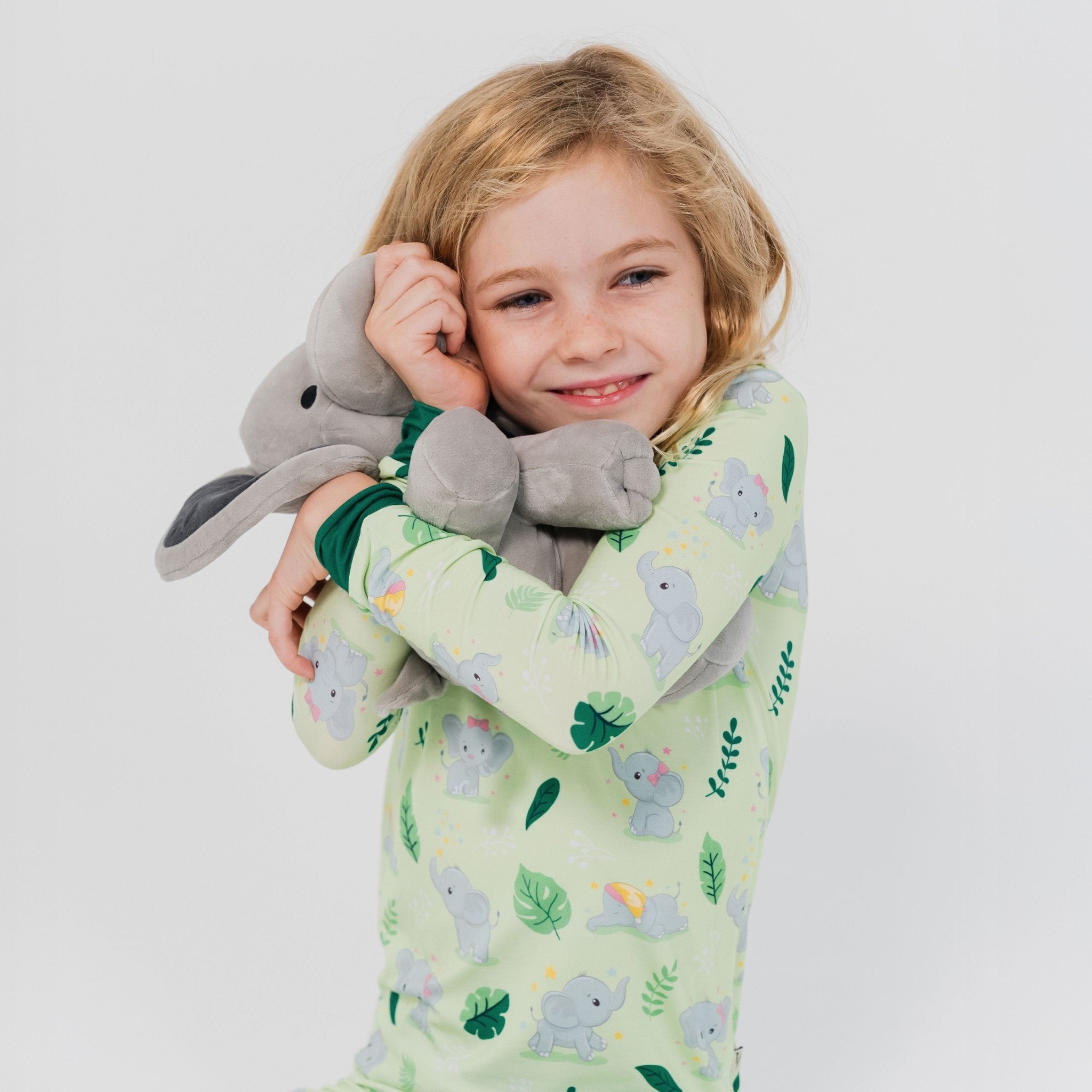 Bamboo Kids Pajamas | Elephant Print PJs | Bam & Stitch