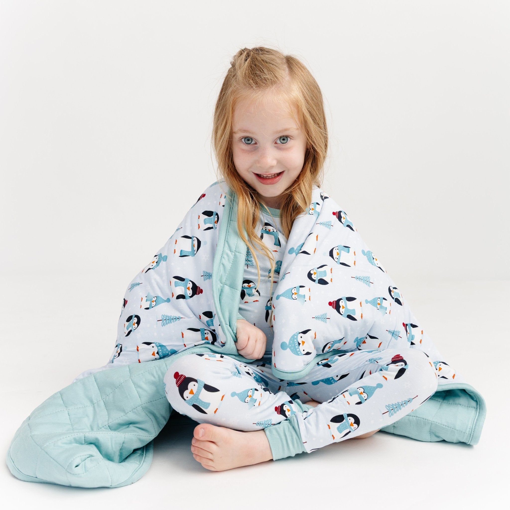 Winter Waddle Kids Blanket | Bamboo Winter Blanket | Bam & Stitch